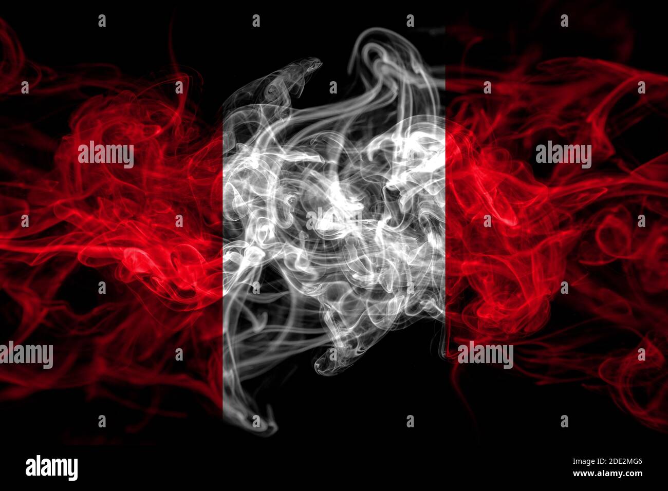 Peru, Peruvian smoke flag isolated on black background Stock Photo - Alamy