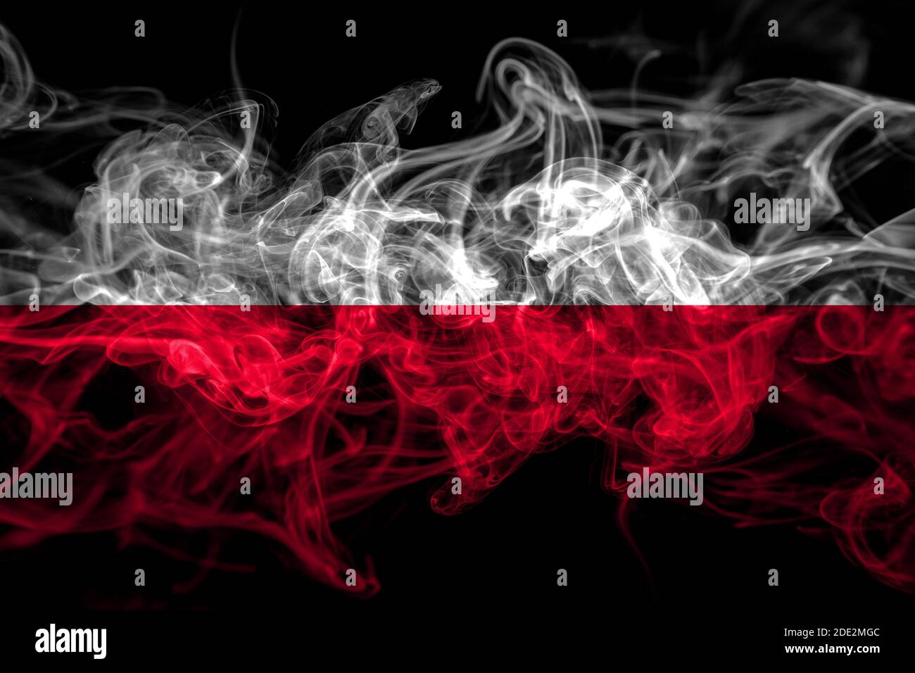 Poland, Polish, Pole smoke flag isolated on black background Stock ...