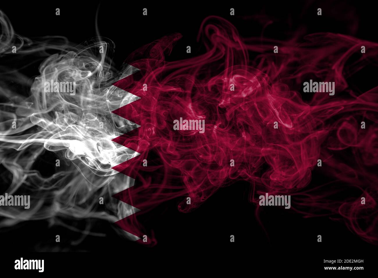 Qatar, Qatari smoke flag isolated on black background Stock Photo - Alamy