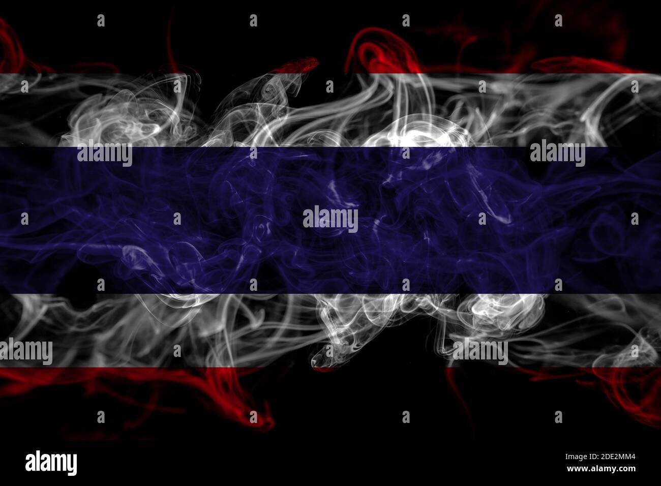 Thailand, Thai smoke flag isolated on black background Stock Photo - Alamy