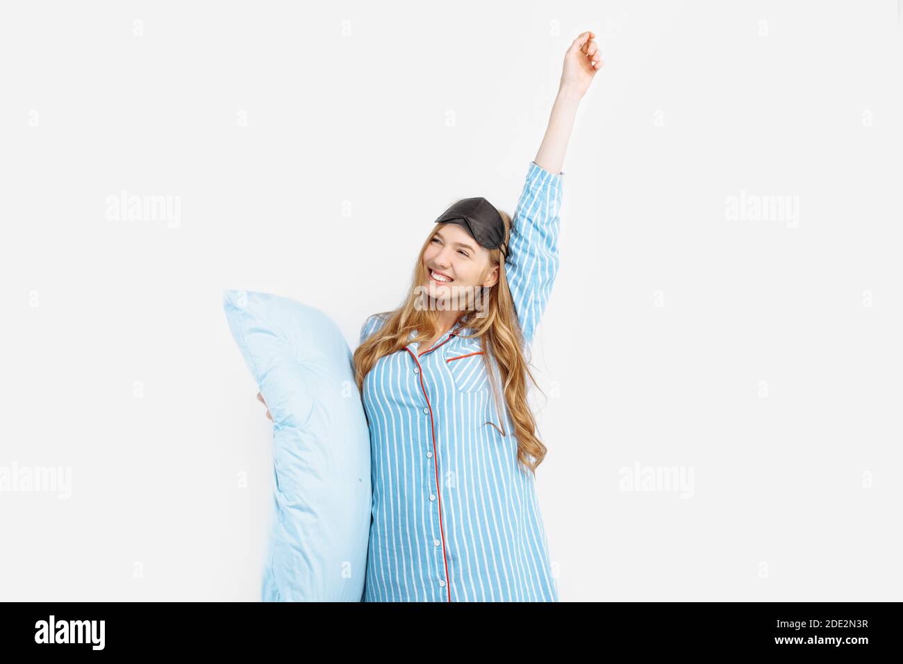 Cheerful female woke up hi-res stock photography and images - Alamy
