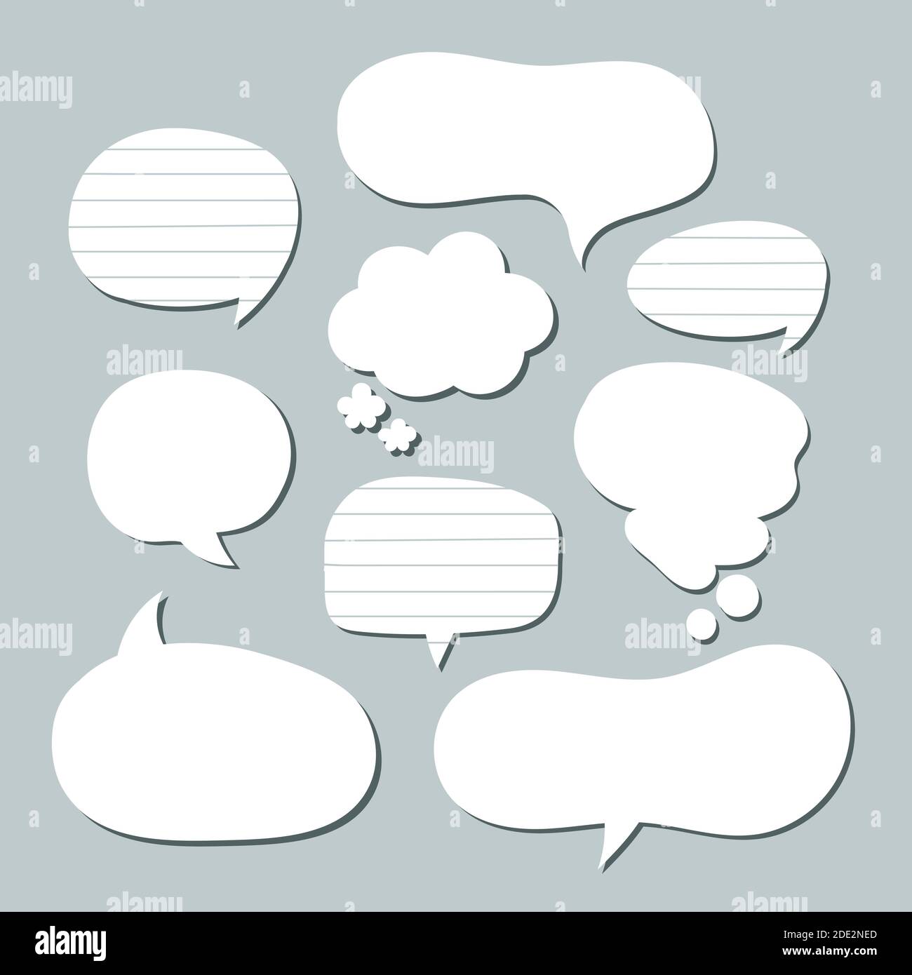 Flat speech bubble collection in paper style Vector illustration Stock ...