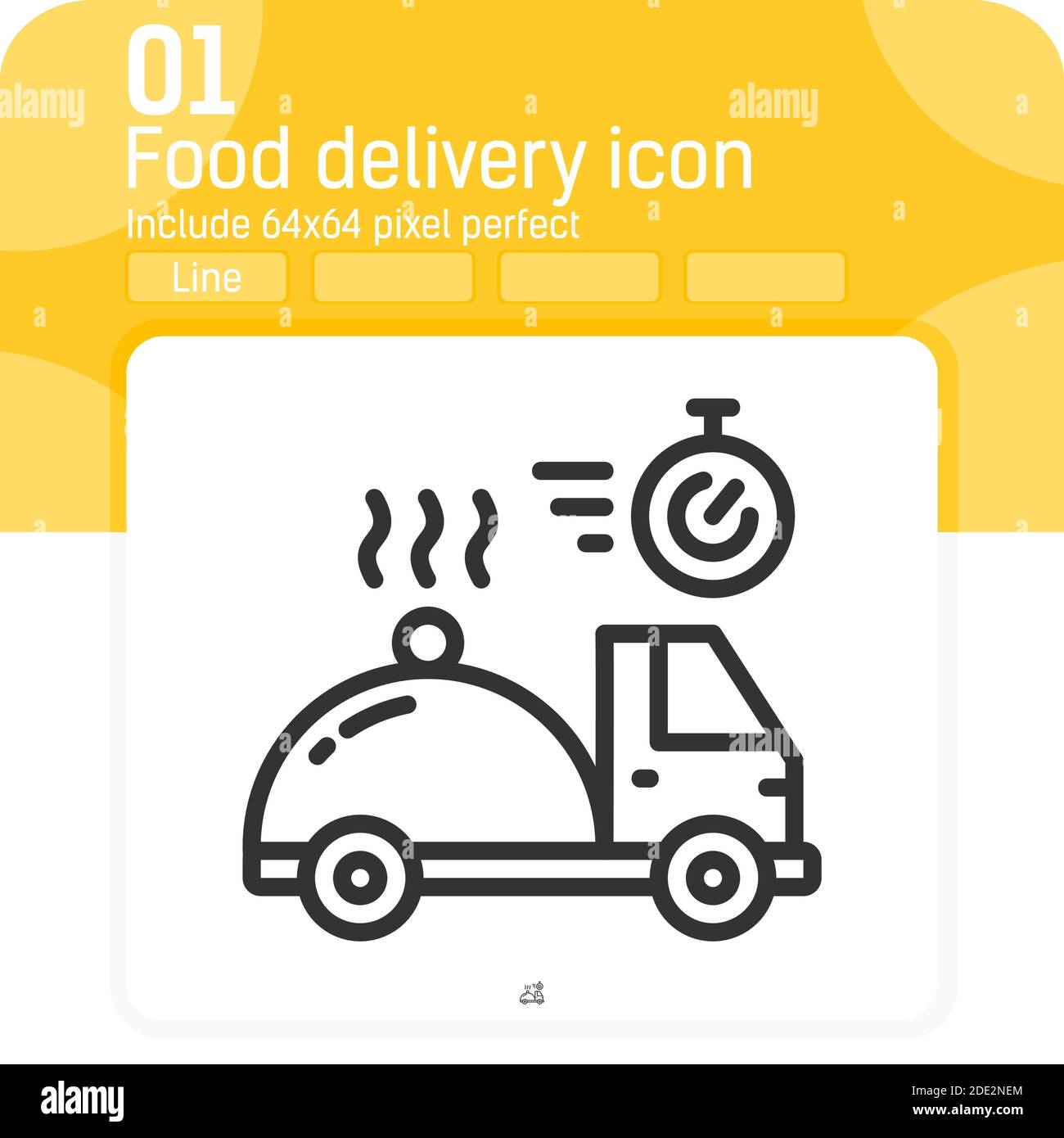 vector line food delivery icon with line style isolated on white ...