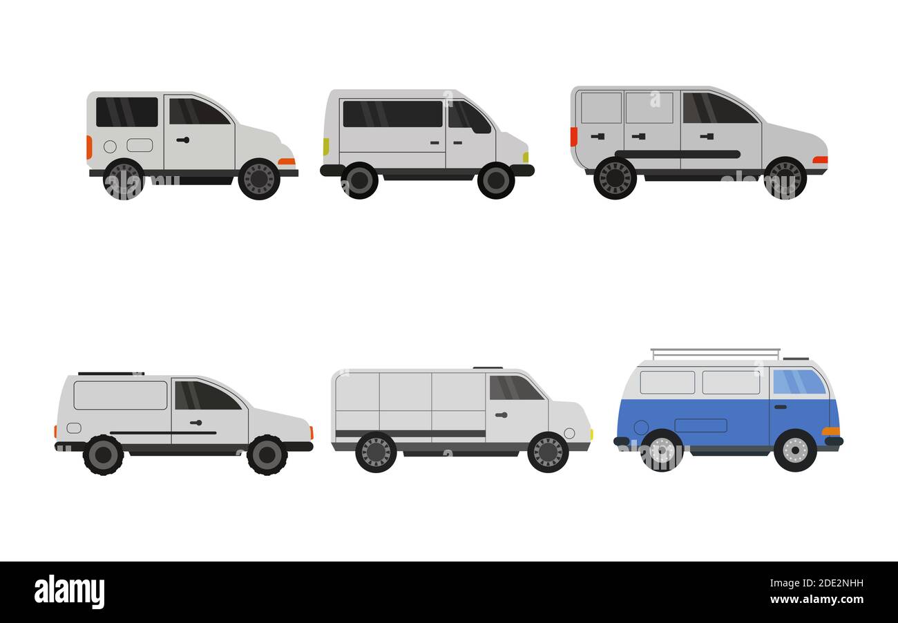 Set Of Vans In Vector illustration Stock Vector Image & Art - Alamy