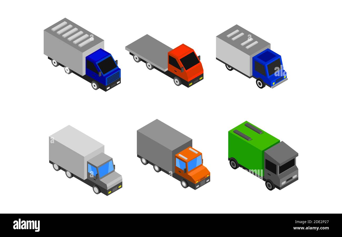 Isometric Truck Set Vector illustration Stock Vector Image & Art - Alamy