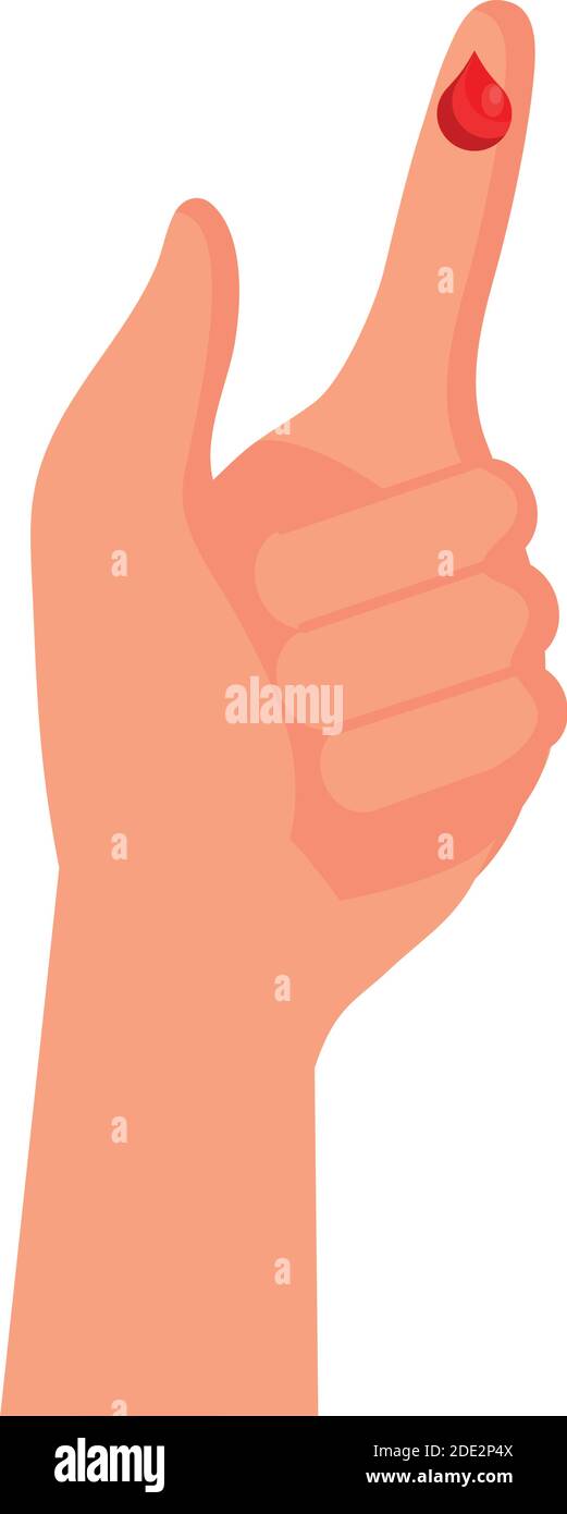 hand with blood drop in finger Stock Vector Image & Art - Alamy