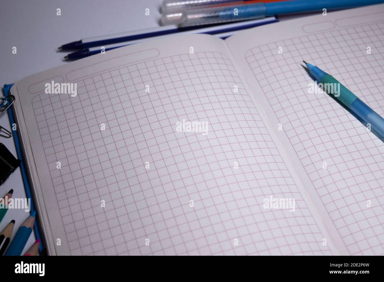 notebooks and pencils, felt-tip pens and paper clips. stationery ...