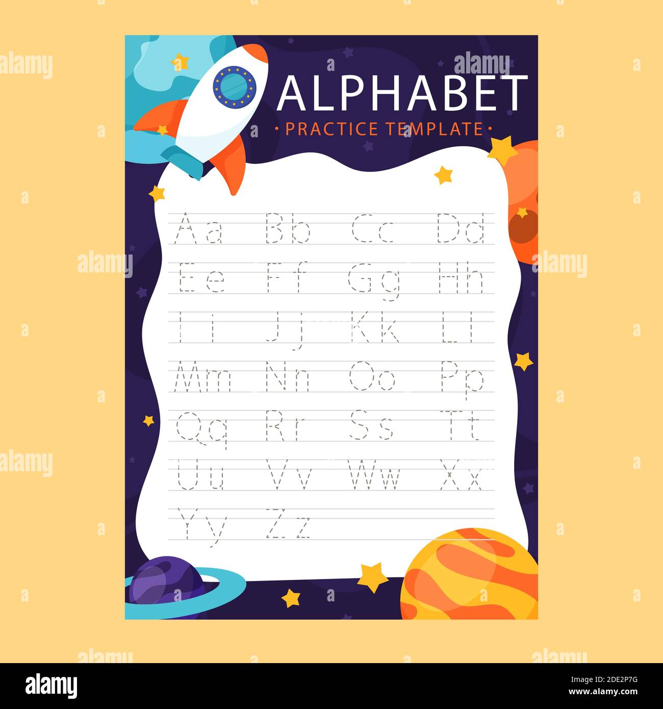 Alphabet tracing worksheet hi-res stock photography and images - Alamy