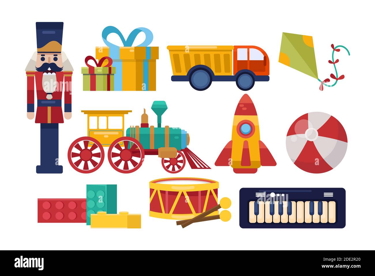 Flat design christmas toy collection Vector illustration Stock Vector ...