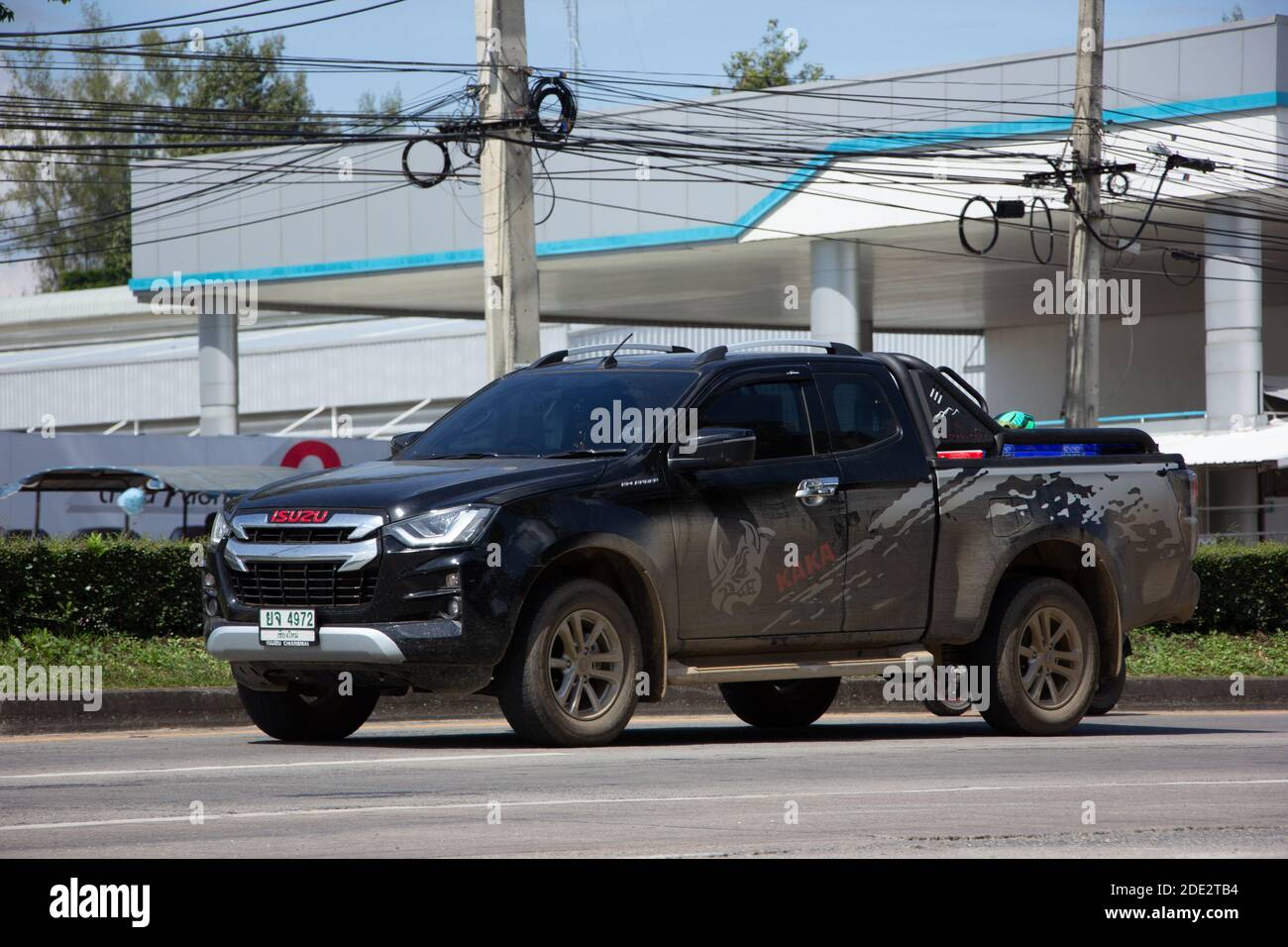 Chiangmai, Thailand - November 2 2020: Isuzu Dmax Pickup Truck. On road no.1001 8 km from ...