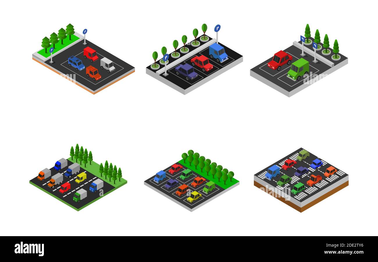 Isometric Parking Set Vector illustration Stock Vector Image & Art - Alamy