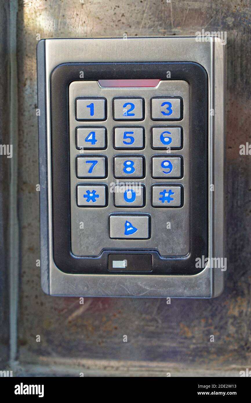 Security keypad for pin code entrance door Stock Photo - Alamy