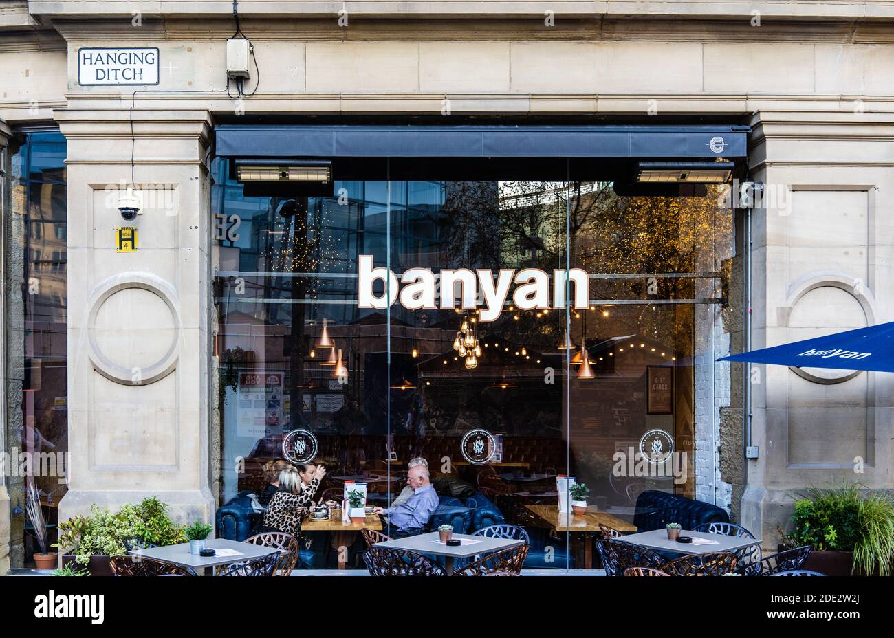 banyan restaurant, hanging ditch, manchester Stock Photo - Alamy