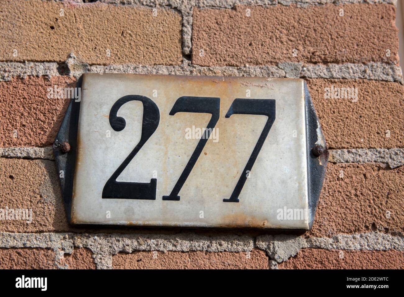 Close Up House Number 277 Stock Photo - Alamy