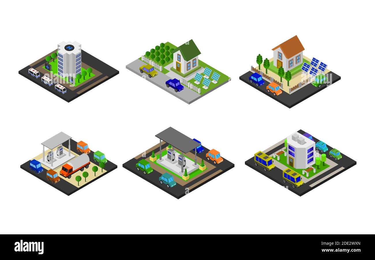 Isometric Buildings Set Vector illustration Stock Vector Image & Art ...