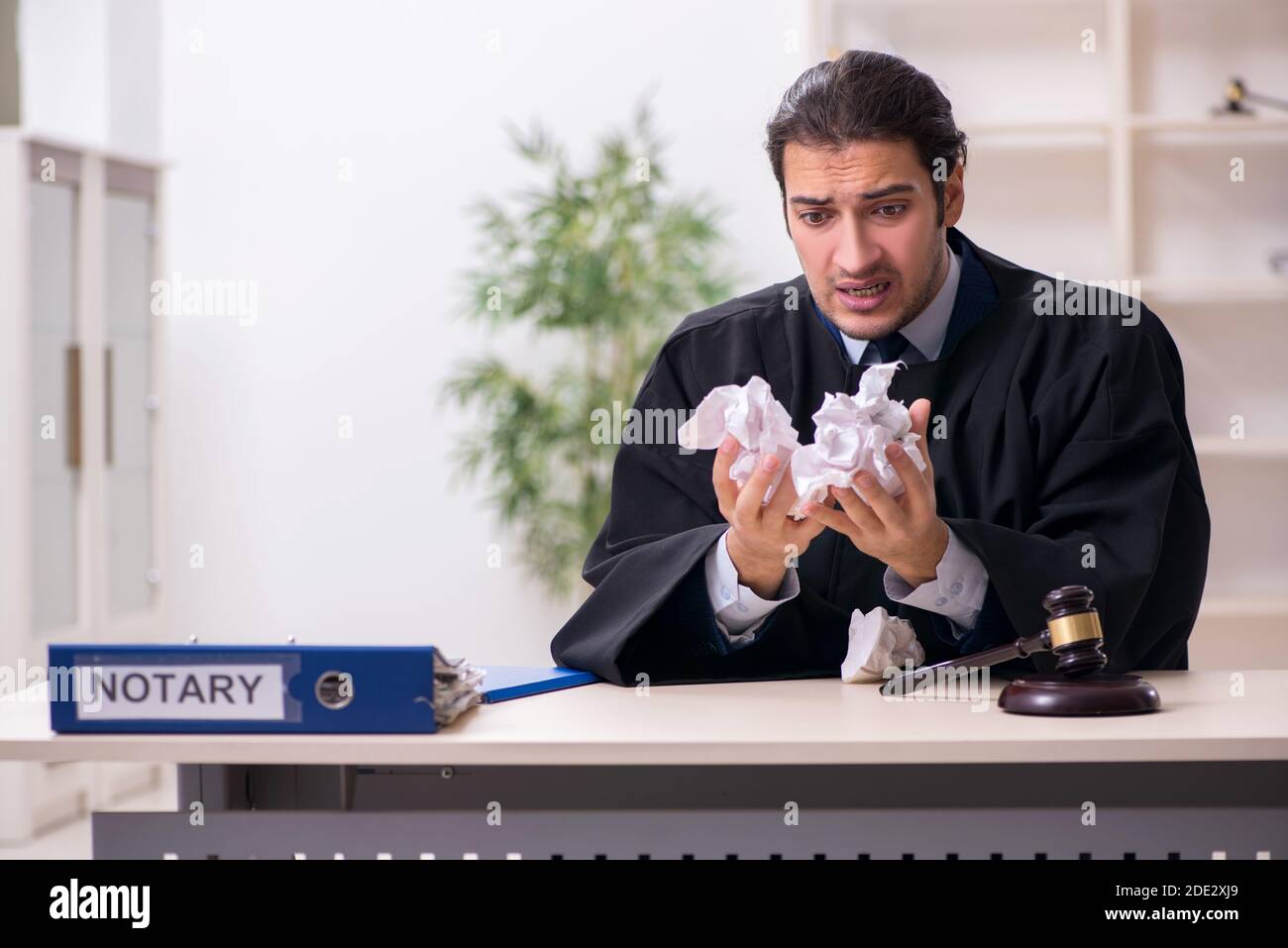 Young judge working in courthouse Stock Photo - Alamy