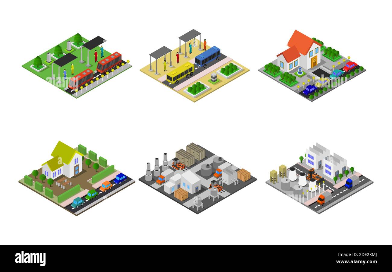 Isometric Buildings Set Vector illustration Stock Vector Image & Art ...