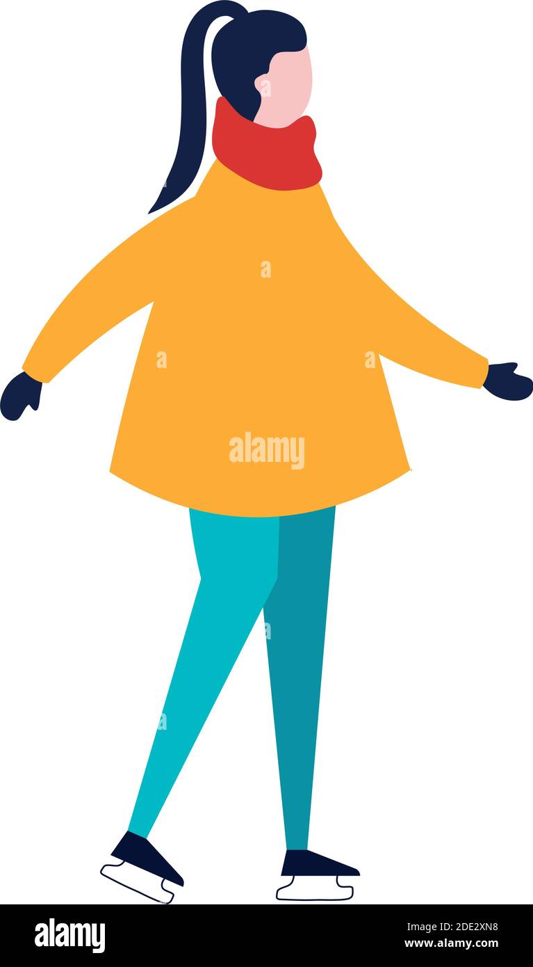 young woman wearing winter clothes in skates Stock Vector Image & Art ...