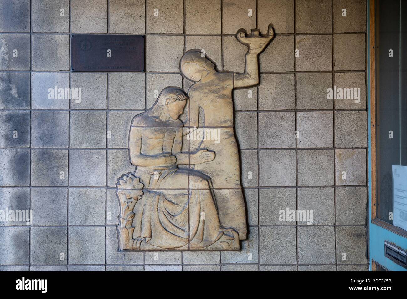 Sairaanhoito. Nursing. Relief by sculptor Gunnar Finne (1939) at the ...
