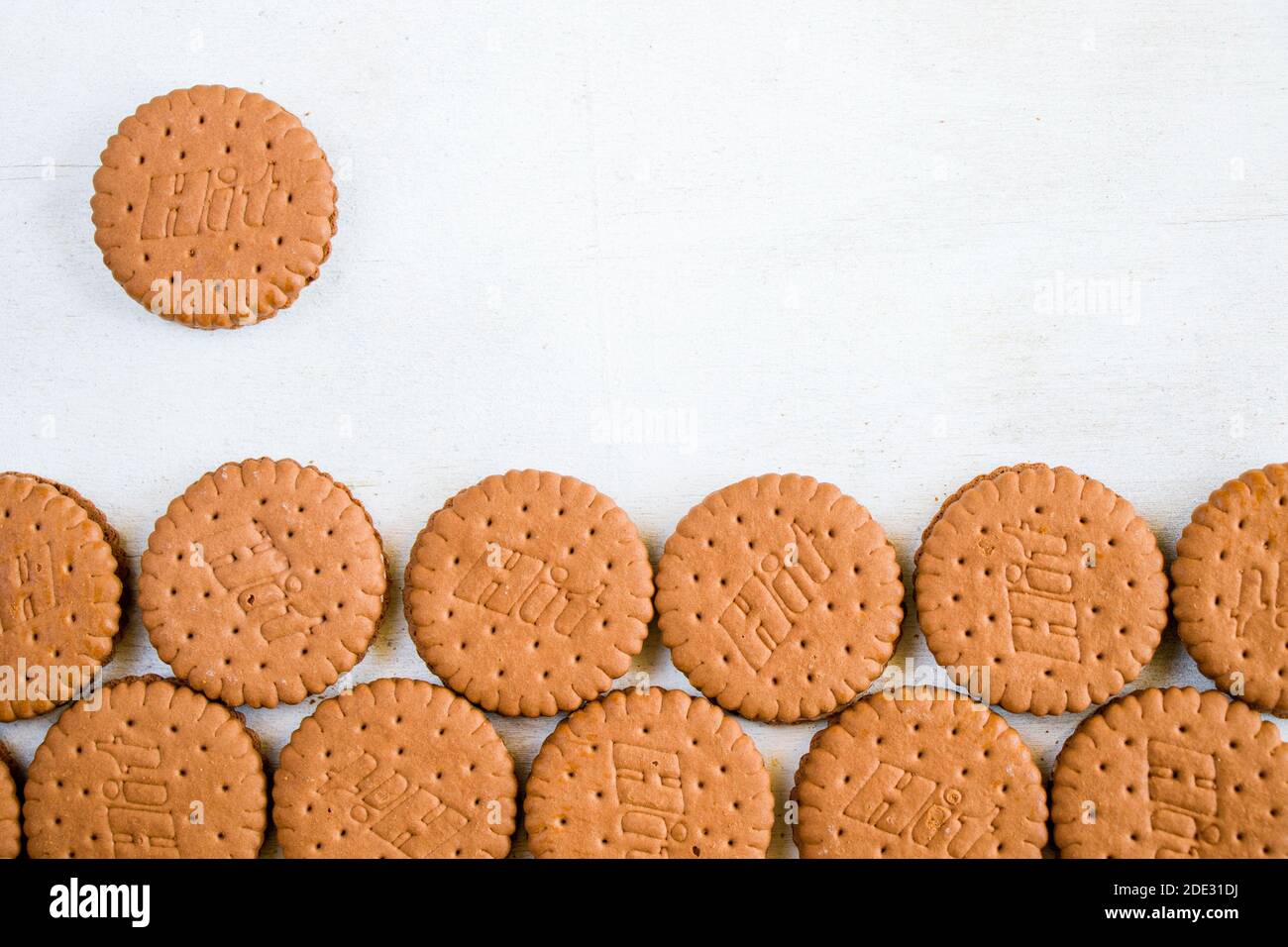 Tbilisi, Georgia - November 28, 2020: Hit cookies on the white ...