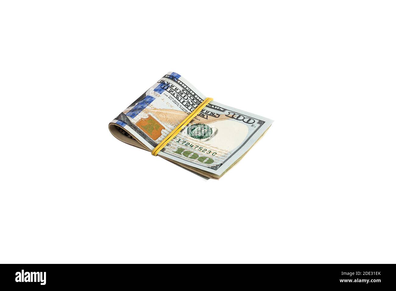 Bundle of banknotes (US dollars) tied with a rubber band Stock Photo ...