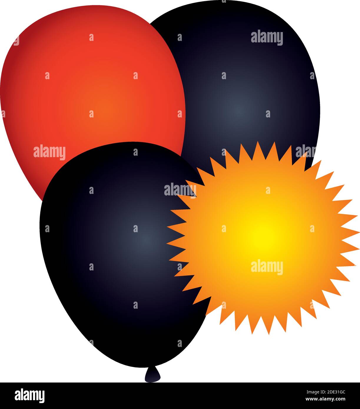 balloons helium commercial celebration with price stamp Stock Vector ...