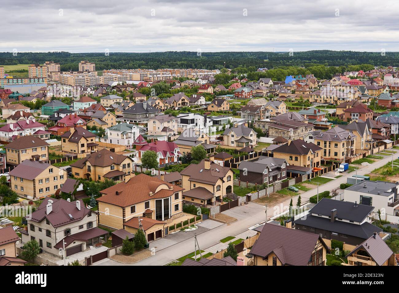private houses in a suburban area, top view Stock Photo - Alamy