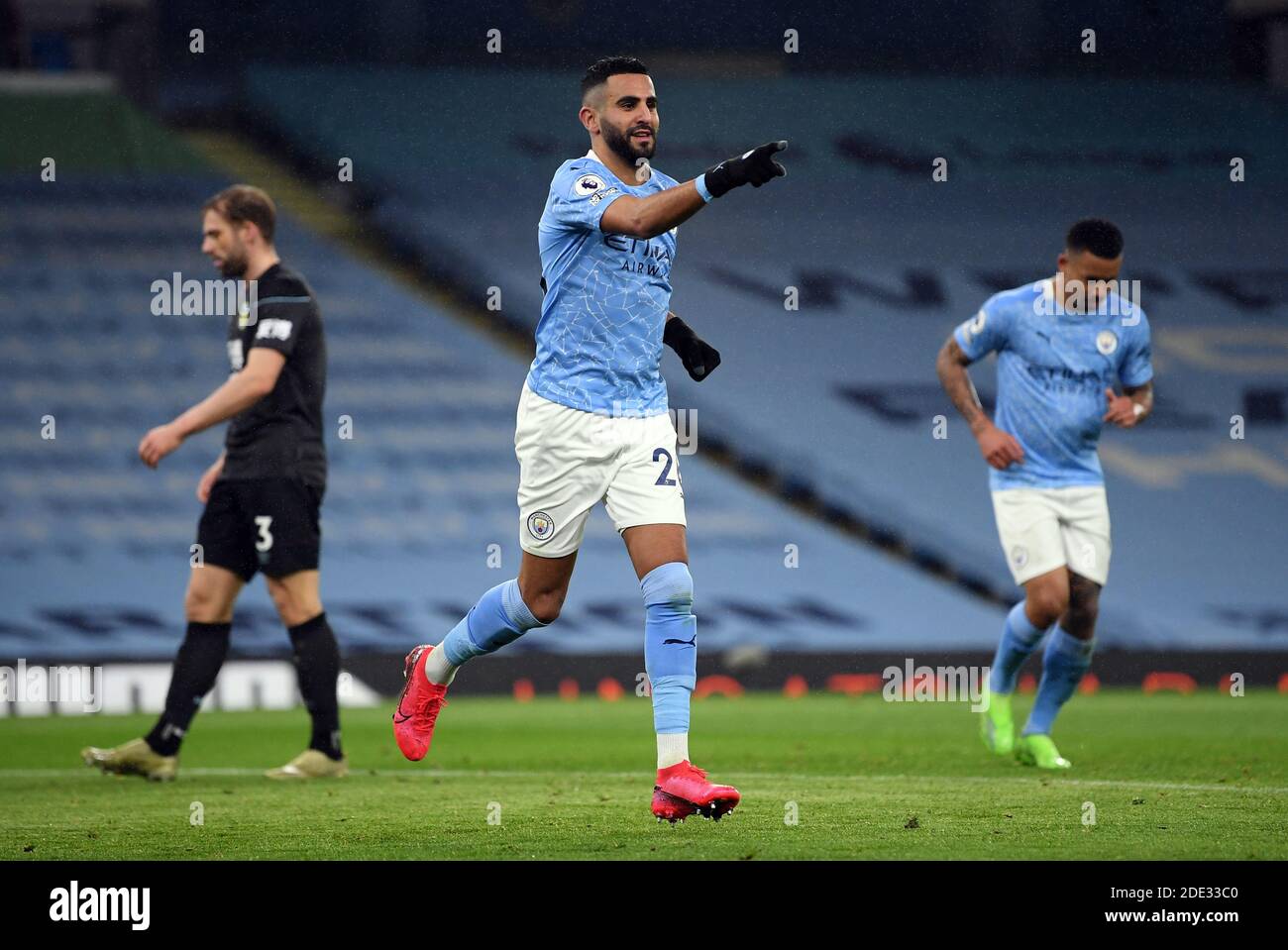 Manchester City's Riyad Mahrez celebrates scoring his sides fifth goal ...