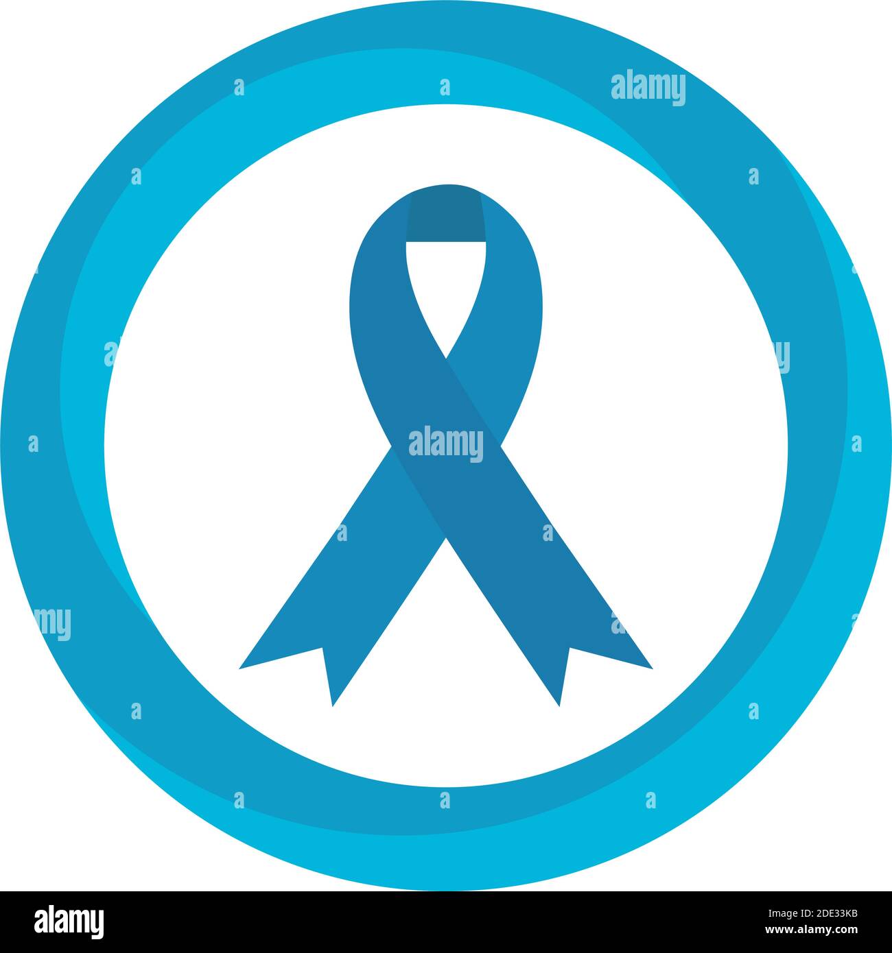 blue ribbon campaign in circular frame Stock Vector Image & Art - Alamy