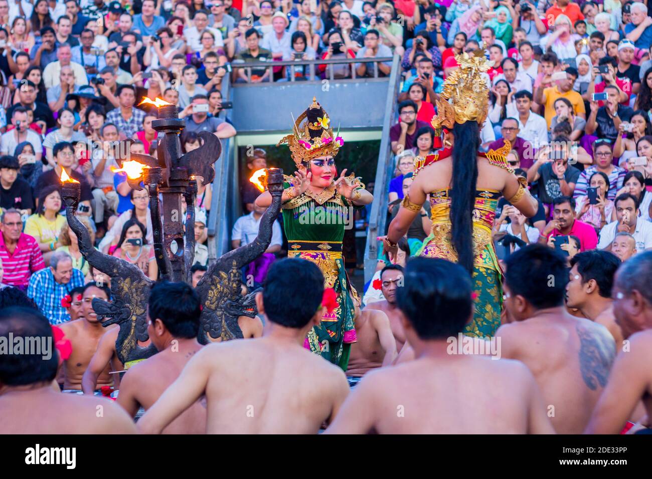 A tari kecak dance performance in Uluwatu, Bali, Indonesia Stock Photo ...