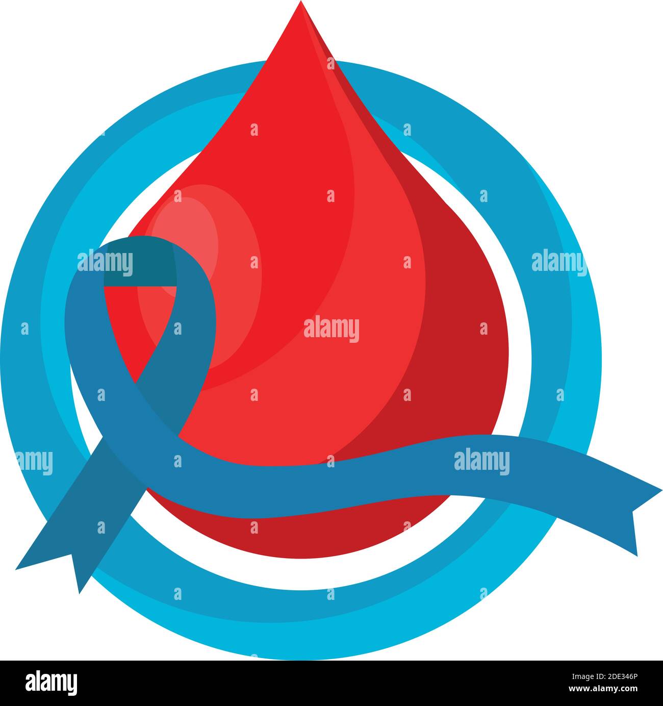 blue ribbon campaign in blood drop Stock Vector Image & Art - Alamy