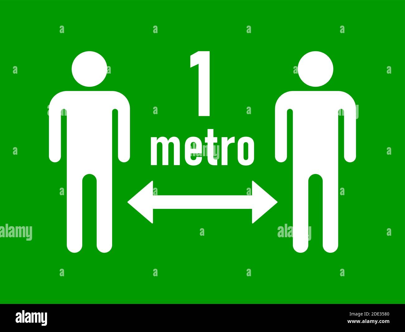 Keep Your Distance 1 Metro (1 Meter or 1 m in Italian and Spanish ...