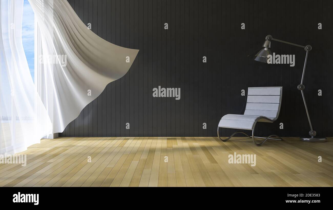 Wind blowing through curtains hi-res stock photography and images - Alamy