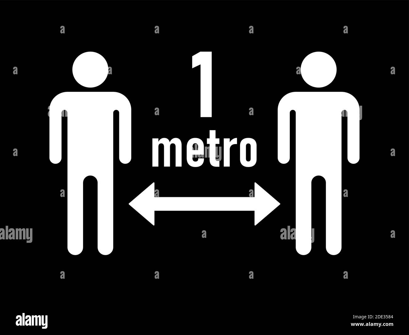 Keep Your Distance 1 Metro (1 Meter or 1 m in Italian and Spanish ...