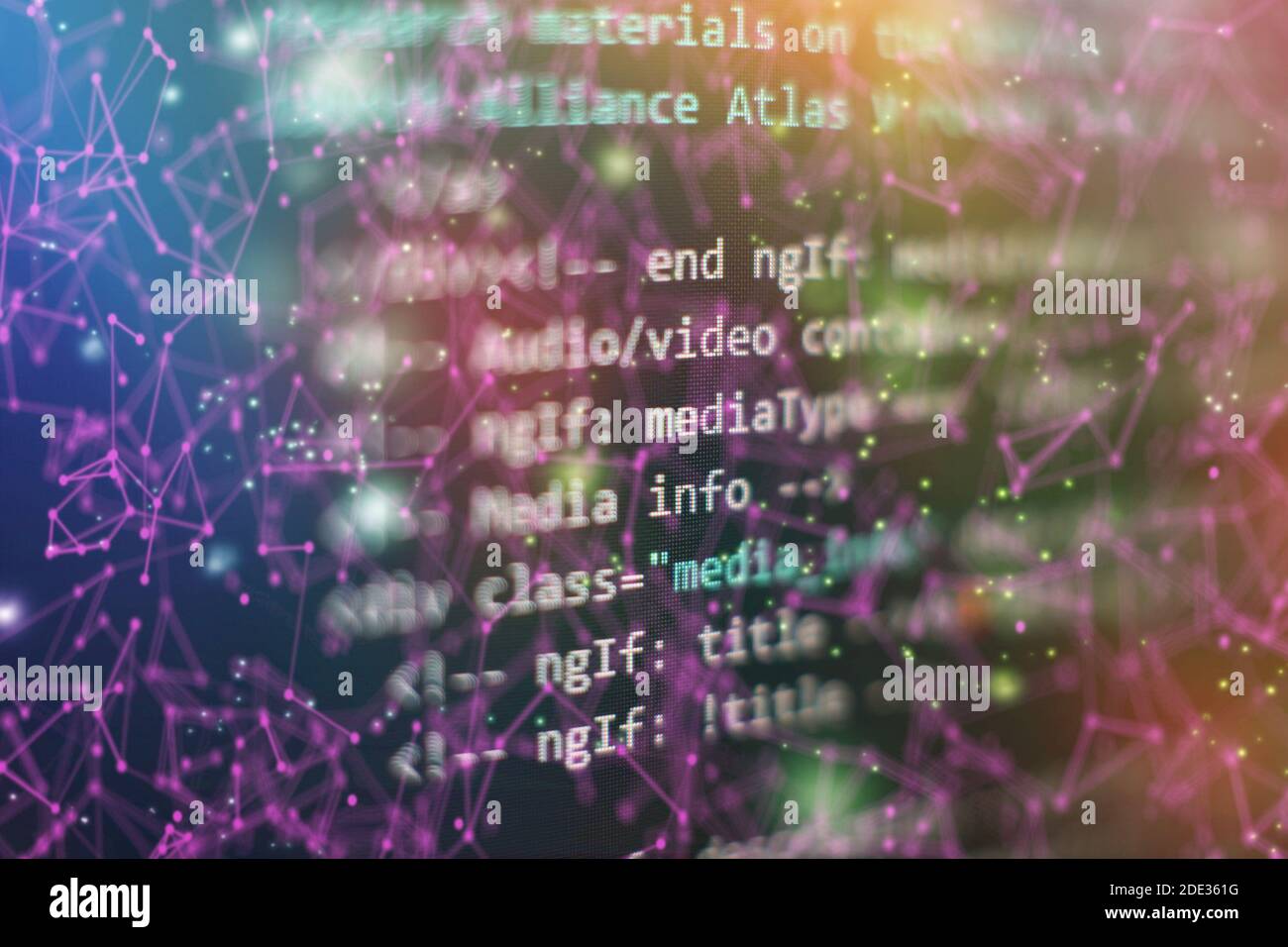 Monitor closeup of function source code. Abstract IT technology ... Monitor closeup of function source code. Abstract IT technology ...