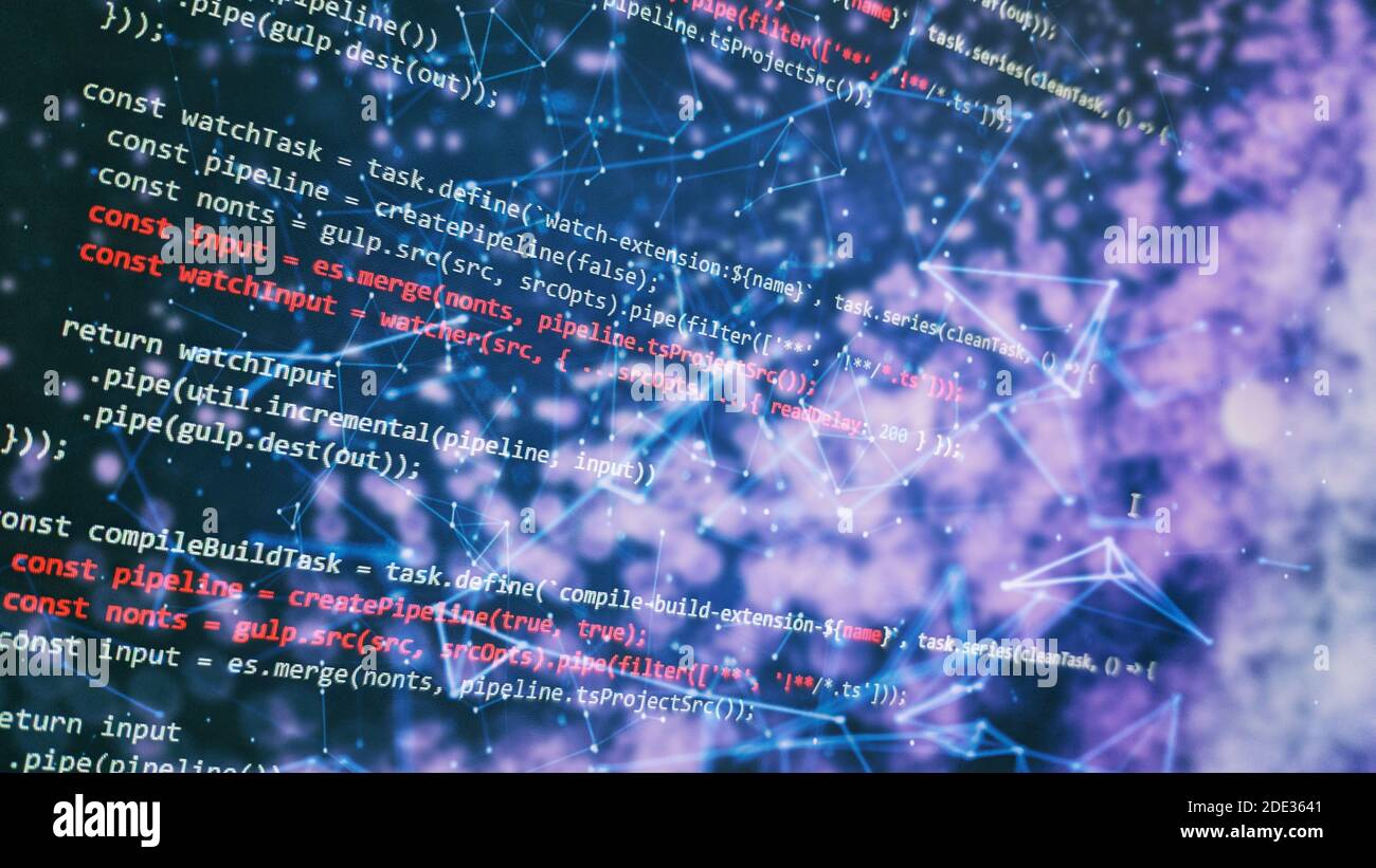 Monitor Closeup Of Function Source Code Abstract It Technology Background Software Source Code