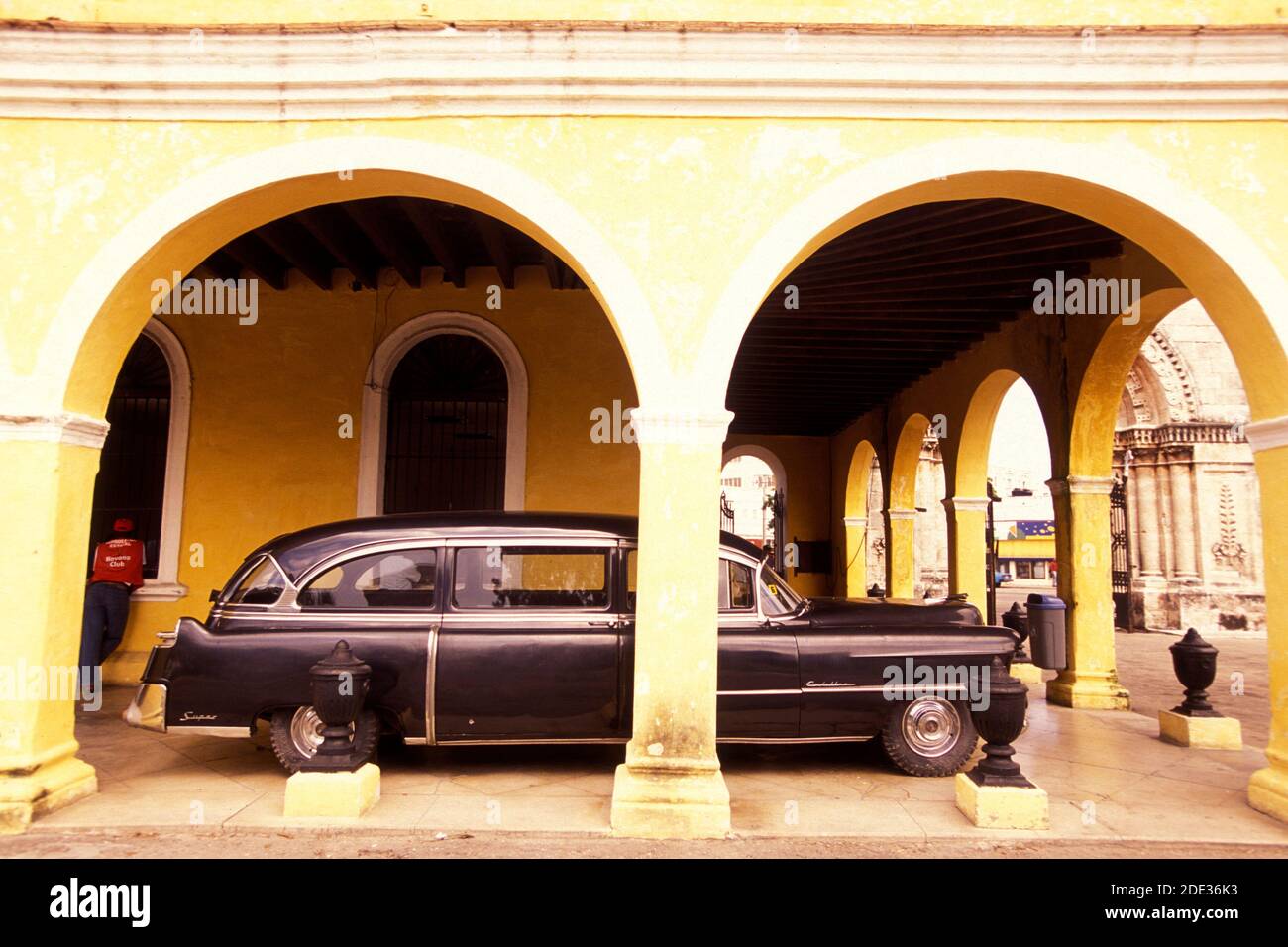 a hearse wagon from 1950s at the Cemetery of Necropolis Cristobal Colon ...