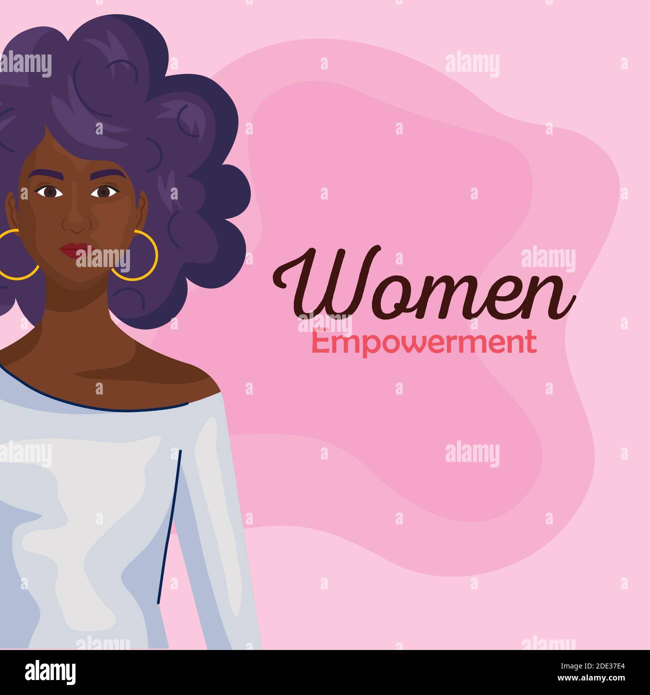 women empowerment with black woman cartoon from side vector design ...