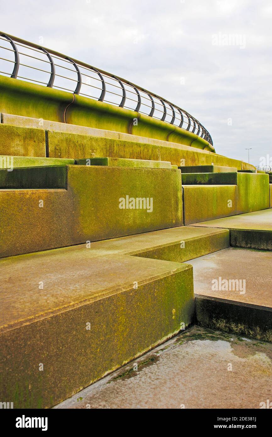 Detail of concrete seawall Stock Photo - Alamy