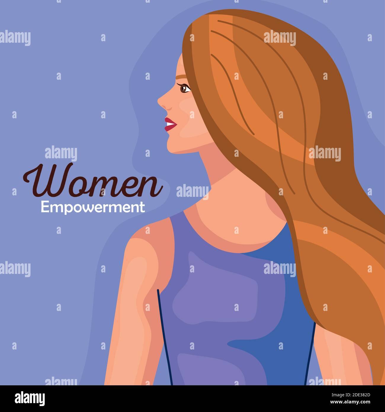 women empowerment with woman cartoon from side vector design Stock ...