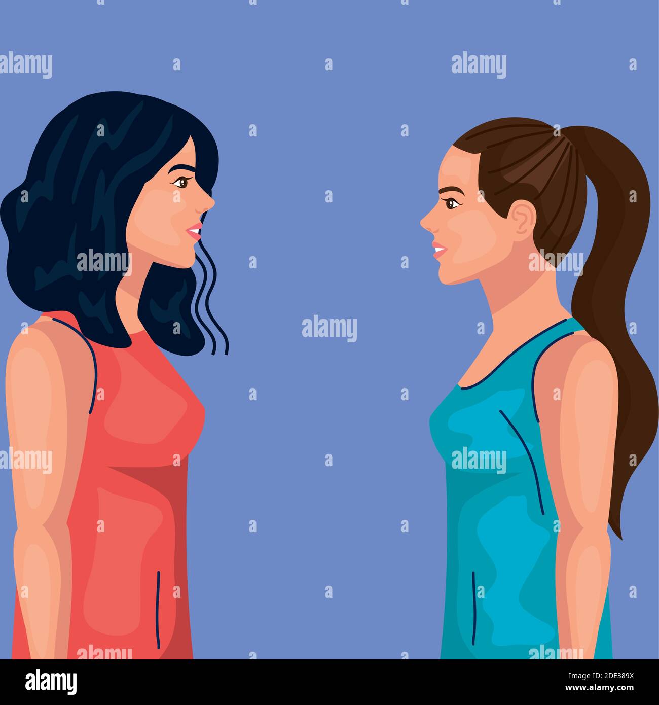 women cartoons from side vector design Stock Vector Image & Art - Alamy