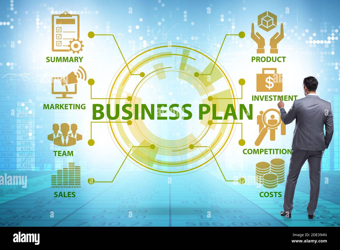 Business plan concept with the businessman Stock Photo - Alamy