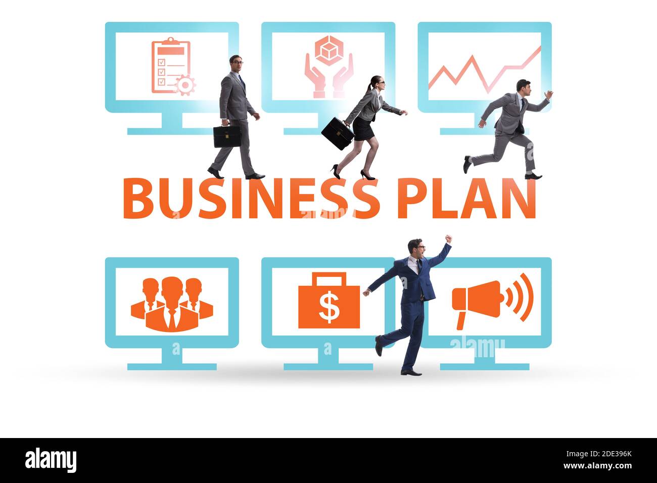 Business plan concept with the businessman Stock Photo - Alamy