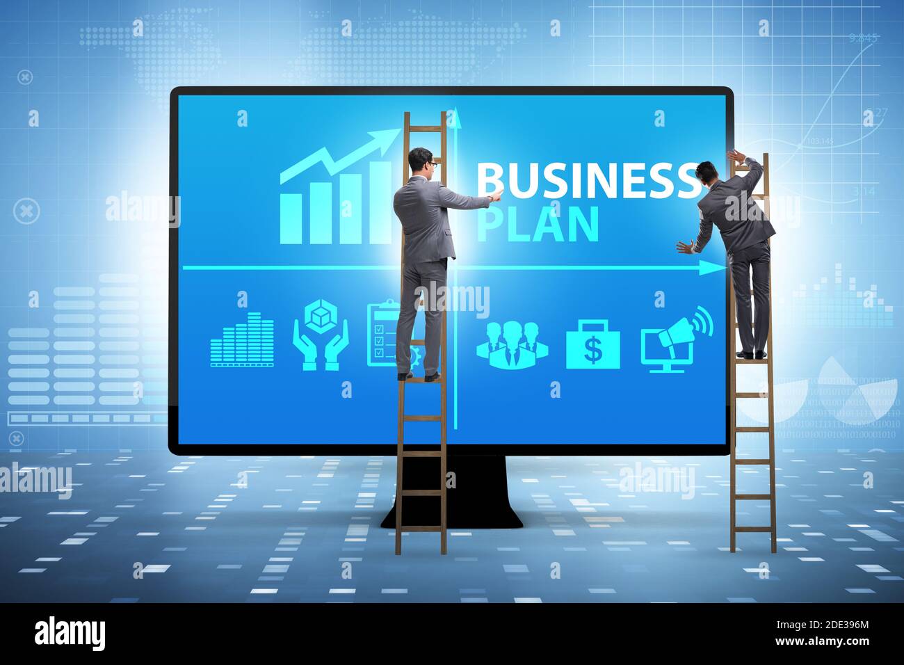 Business plan concept with the businessman Stock Photo - Alamy