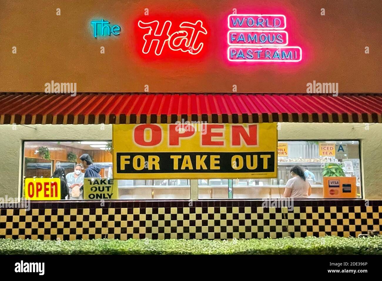 The Hat World Famous Pastrami restaurant is open for take out amid the ...