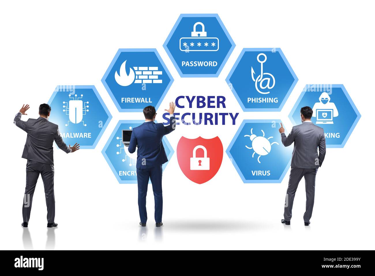 Cybersecurity concept with the key elements Stock Photo - Alamy