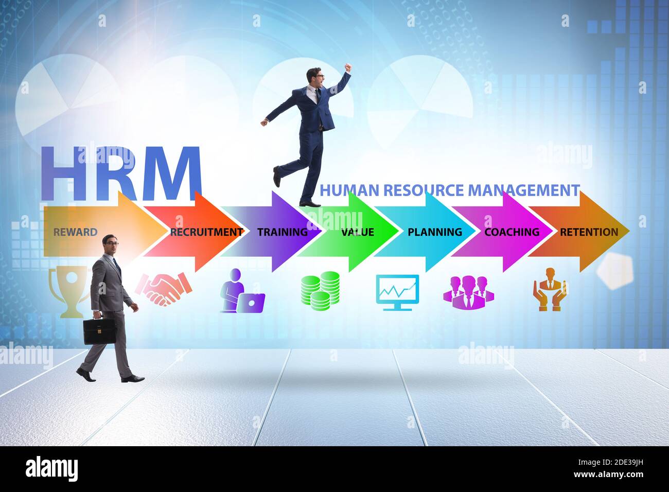 HRM - Human resource management concept with the businessman Stock ...