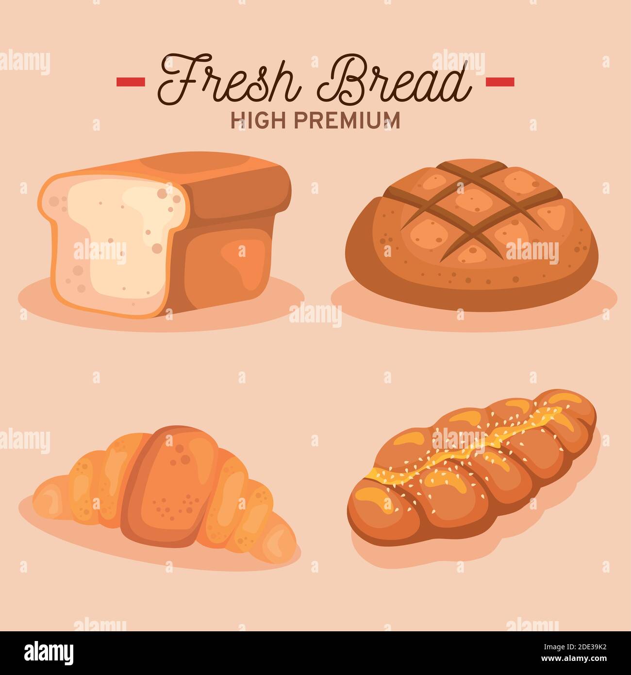 bread icon set of bakery isolated style icon vector design Stock Vector ...