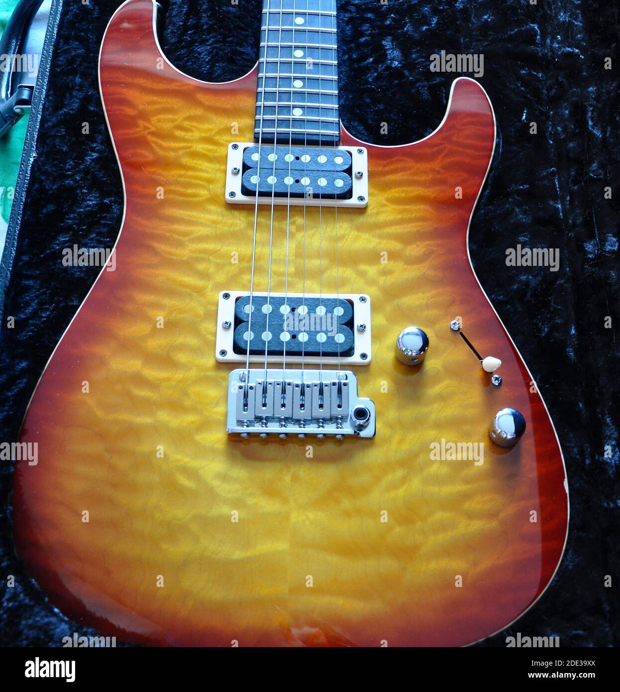 Quilted maple cherry on mahogany rosewood electric guitar , cherry ...