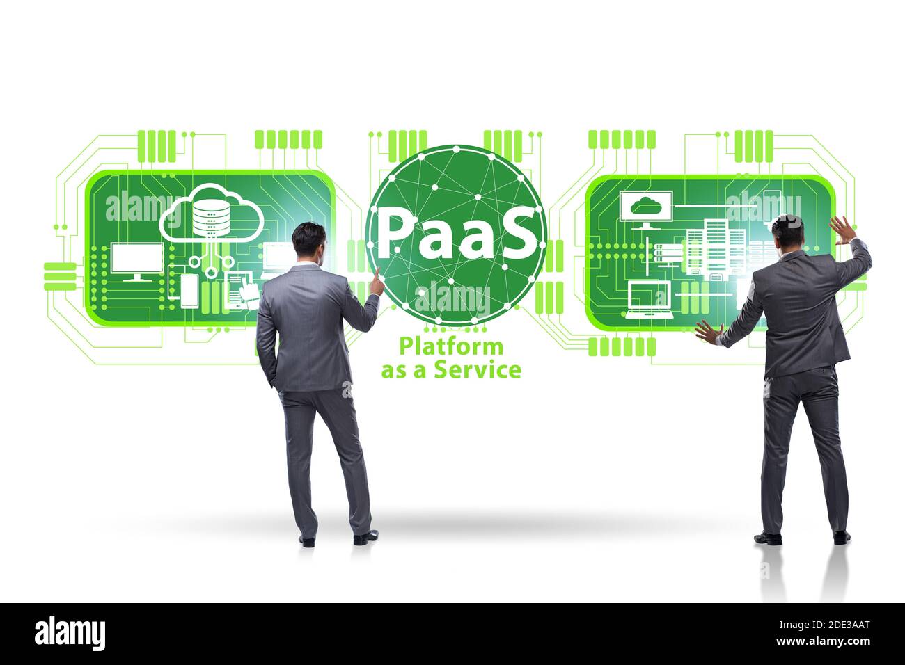 Platform as a service concept with the businessman Stock Photo - Alamy